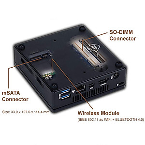 GIGABYTE Mini PC Computer Brix Core i3-5010U 16GB Ram 240GB SSD Windows 10 Pro GB-BXi3-5010 (Renewed)