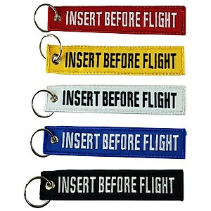 5X Insert Before Flight Color Multi-Pack Combo Key Chain 5.5" x 1" Motorcycle ATV Car Truck Keychain