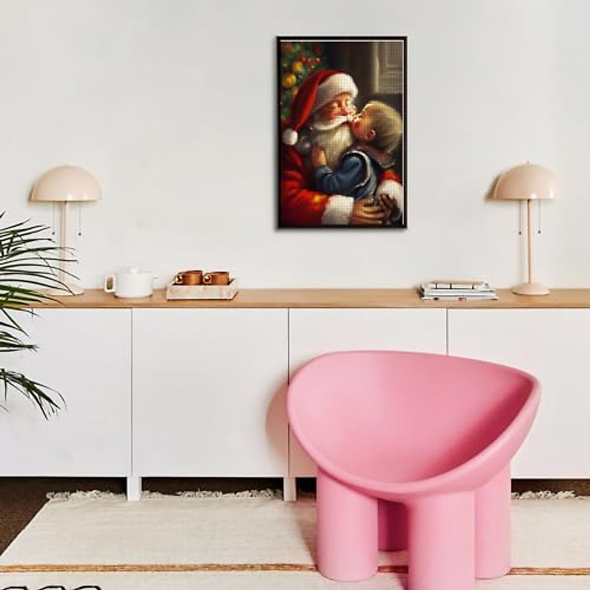 WEASYYDS Diamond Painting Kits Children Santa Claus Kissing DIY Full Round Drill Diamond Art Kits for Adults Diamond Dot Art Paint with Gem for Beginners Craft (20x24inch)