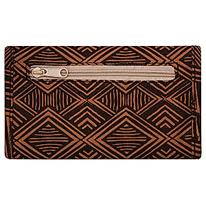 KAVU Big Spender Tri-fold Wallet Clutch Travel Organizer-Mahogany Inlay