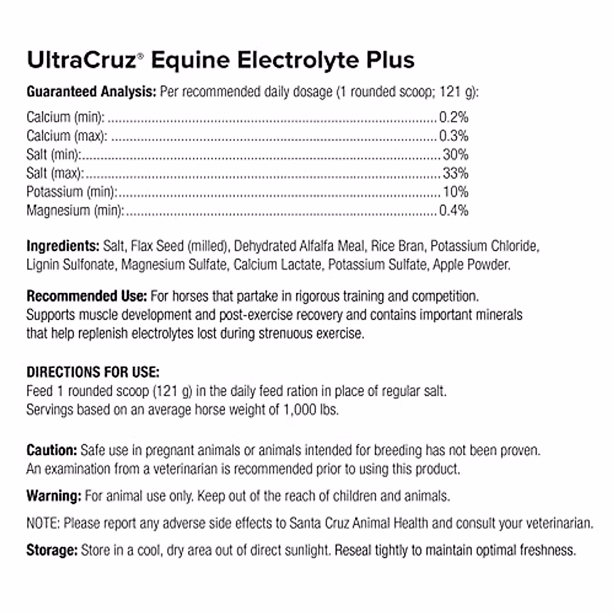 UltraCruz Equine Electrolyte Plus Supplement for Horses, 25 lb, Pellet (93 Day Supply),sc-516344