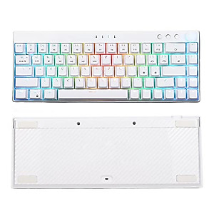 68 Keys Mechanical Keyboard, N Key Rollover ABS 1800mAh Battery White 68 Keys Mechanical Keyboard for Gaming for Office for Home(Linear Action Switch)