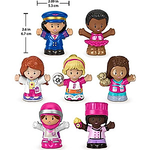 Fisher-Price Little People Barbie Toddler Toys, You Can Be Anything Figure Pack, 7 Characters for Pretend Play Ages 18+ Months