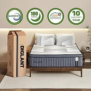 DIGLANT Twin XL Mattress, 14Inch Comfort Plush Memory Foam Hybrid Mattress with Individual Pocket Springs for Support & Pressure Relief, Twin XL Size Mattress in a Box, CertiPUR-US Certified, 39"*80"