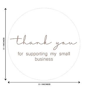 Professional Design for Business, 500 Thank You for Supporting My Small Business Stickers, 1.5" Round, Great for Online Retailers, Boutiques, Shops to Use on Bags, Gift Boxes and Envelopes