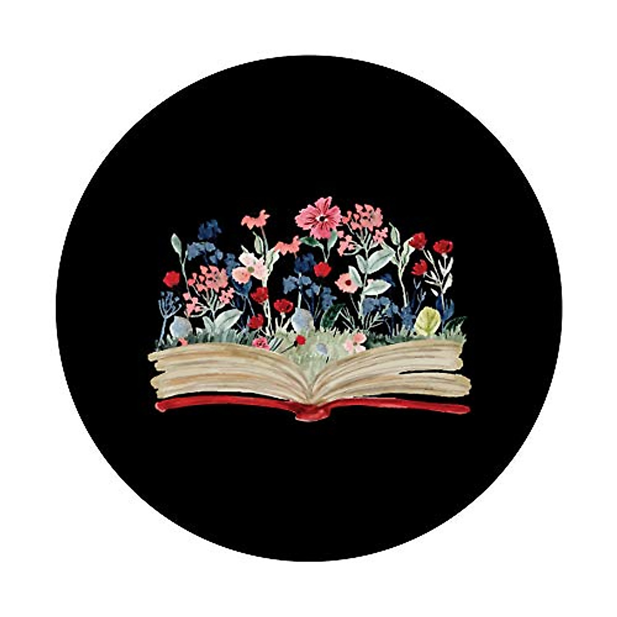 Flower Bookworm Avid Reader Gift - Floral Book Reading Nerd PopSockets Swappable PopGrip