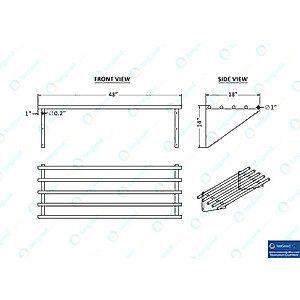 AmGood 48" Long X 18" Deep Stainless Steel Tubular Wall Shelf | NSF Certified | Appliance & Equipment Metal Shelving | Kitchen, Restaurant, Garage, Laundry, Utility Room