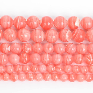 NHBT YU 6/8/10mm Natural Stone Synthetic Red Agate Round Beads Loose Spacer Bead for Jewelry Making DIY Accessories T87 (Color : H8649, Item Diameter : 6mm)
