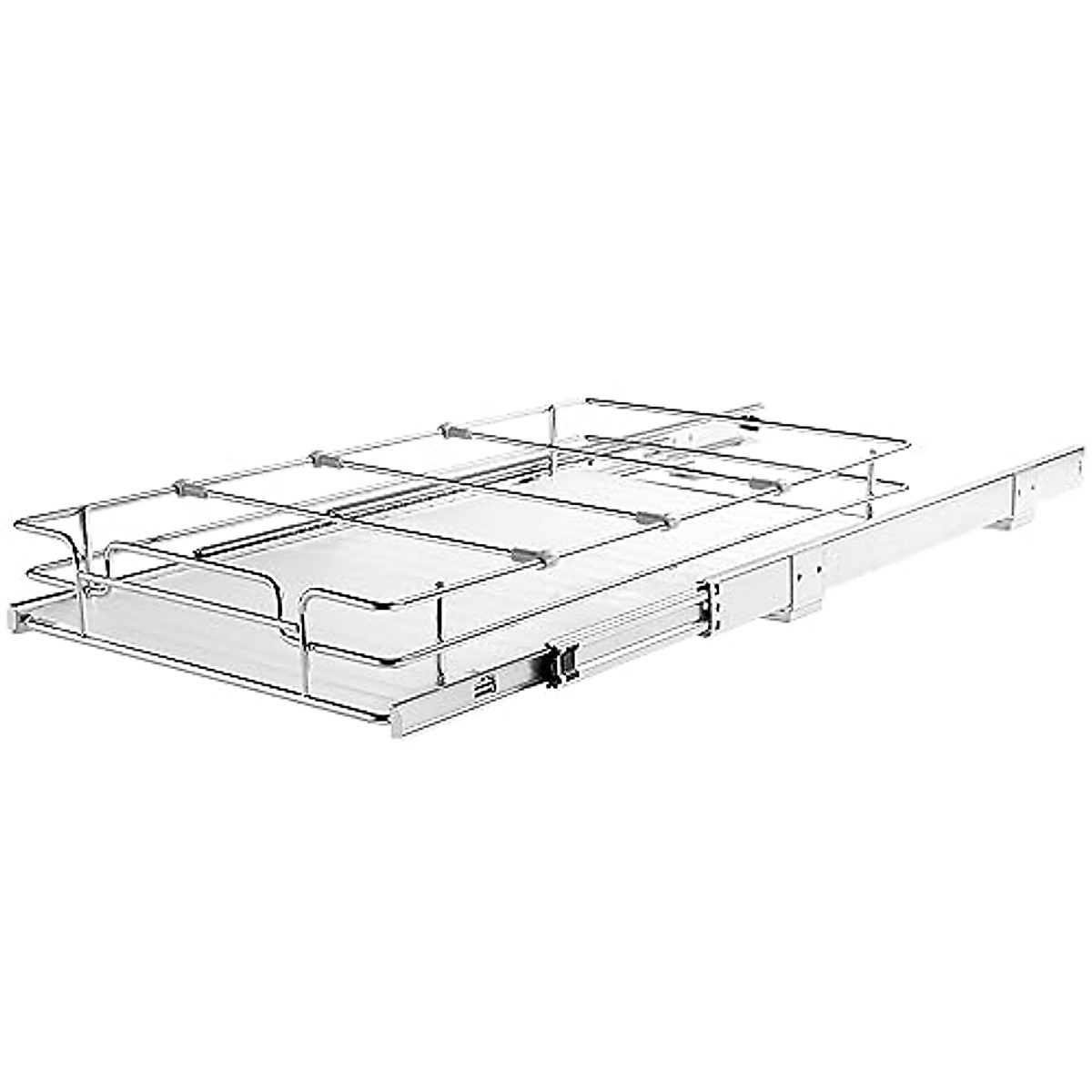 VEVOR 11"W x 21"D Pull Out Cabinet Organizer, Heavy Duty Slide Out Pantry Shelves, Chrome-Plated Steel Roll Out Drawers, Sliding Drawer Storage for Home, Inside Kitchen Cabinet, Bathroom, Under Sink