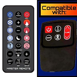 Replacement Remote Control for Fire Place Twin Star ClassicFlame Classic Flame Dura Flame Duraflame Fireplace Stove Heater Parts