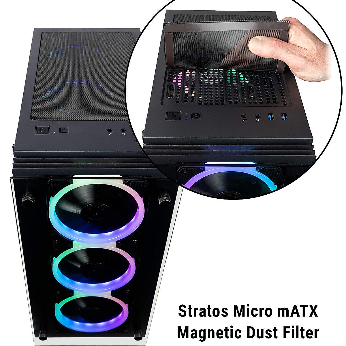 Empowered PC Stratos Micro Gaming Desktop - NVIDIA GeForce RTX 3060, AMD Ryzen 7 5700X, 32GB DDR4 RAM, 512GB NVMe SSD + 2TB HDD, WiFi, Windows 11 Home - Gamer Computer