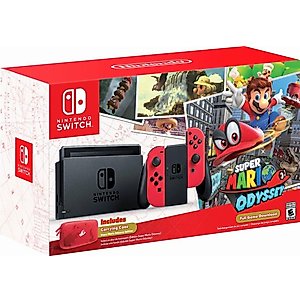 Nintendo - Switch 32GB Super Mario Odyssey Edition Bundle - Red Joy-Con