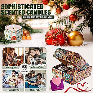 Scented Candles Gift Set for womem: Soy Wax 4 Pack Gift Package Vanilla,Lavender,Rose,Freesia, Natural for Stress Relief and Aromatherapy Candle Sets for Birthday Chrismas Bath Yoga