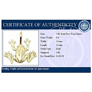 FindingKing Frog Charm Diamond-Cut 14k Gold 14mm