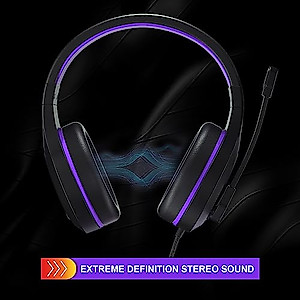 Mokochy Gaming Headset, Headphones with Microphone Stereo Surround for PC MAC Laptop, Noise Cancelling Over Ear Wired Headset, Compatible with Switch Nintendo PC Laptop