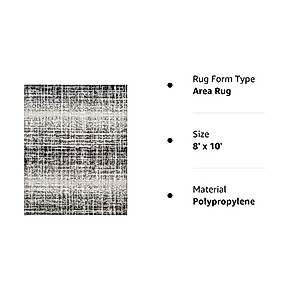 SAFAVIEH Adirondack Collection Area Rug - 8' x 10', Ivory & Black, Modern Abstract Design, Non-Shedding & Easy Care, Ideal for High Traffic Areas in Living Room, Bedroom (ADR116B)