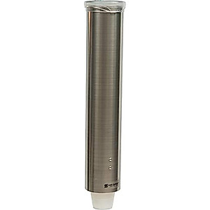 Carlisle FoodService Products C4150SS Stainless Steel Small Water Cup Dispenser with Hinged Flip Cap, 16" Length