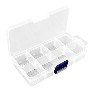 Healifty Plastic Storage Box 8 Grids Container Organizer Divider Grid Compartment with Lid for Jewelry Beads Earring Tool Fishing Hook Lures