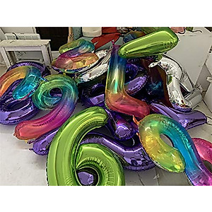 Green 8 Balloons,40 Inch Birthday Foil Balloon Party Decorations Supplies Helium Mylar Digital Balloons (Green Number 8)