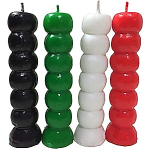 Pine Pentagram 7 Knob Wiccan Pagan Hoodoo Spell Candle (Red)