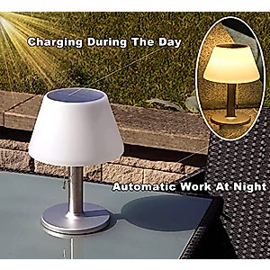 Awanber Solar Table Lamp, Support USB Charging, 3-Level Brightness Solar LED Night Lights with Pull Chain Waterproof Solar Garden Lights for Patio, Garden, Yard, Bedroom, Outdoor/Indoor Decorations