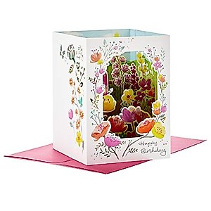 Hallmark Paper Wonder Displayable Pop Up Birthday Card for Her (Beautiful Butterflies and Flowers)