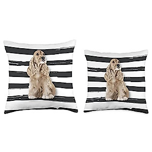 CC4GG Dog Love English Cocker Spaniel Black & White Background Throw Pillow, 16x16, Multicolor