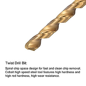 uxcell M8 x 1.25 Spiral Point Thread Tap and 6.6mm Twist Drill Bit Set, Metric Titanium Plated 6542 High Speed Steel Machine Screw Thread Tap Threading Tool