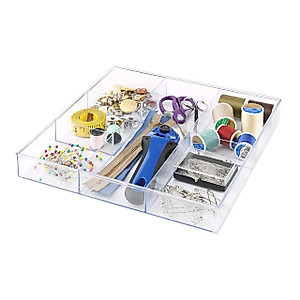 Whitmor 6-Section Clear Drawer Organizer