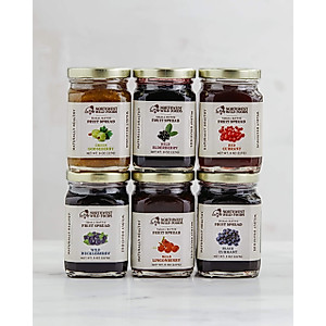 Northwest Wild Foods Fruit Spread Variety Pack - Six 8 Ounce Jars