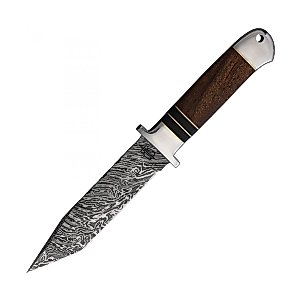 BUCKNBEAR KNIVES Custom Handmade Walnut Wood Damascus Steel Hunting Tanto Knife