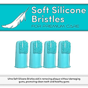 Professional Dog Finger Toothbrush by H&H Pets,Pack of 4