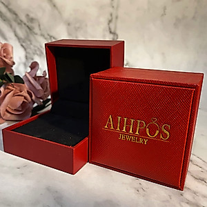 Aihpos Twisted Engagement Rings for Women with 1 Carat Center Moissanite, Princess cut Round Cushion Pear Emerald Cut Moissanite 925 Sterling Silver 10K 14K 18K Gold with Text Engraving