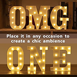 HXWEIYE Light Up Letters LED Marquee Letters Lights Sign 26 Alphabet and 10 Number Big Lights Letter for Party Birthday Bar Battery Powered Christmas Decor Letter Lights (Warm White O)