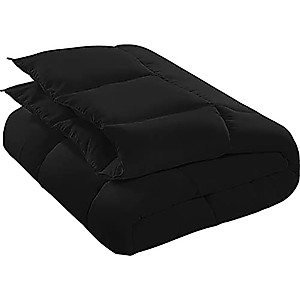Utopia Bedding All Season 250 GSM Comforter - Plush Siliconized Fiberfill Comforter King Size - Box Stitched (King/Cal King, Black)