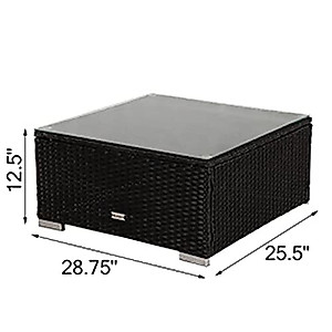 SAWQF Furniture Set 4 Pieces PE Wicker Rattan Corner Sofa Set US Warehouse in Stock