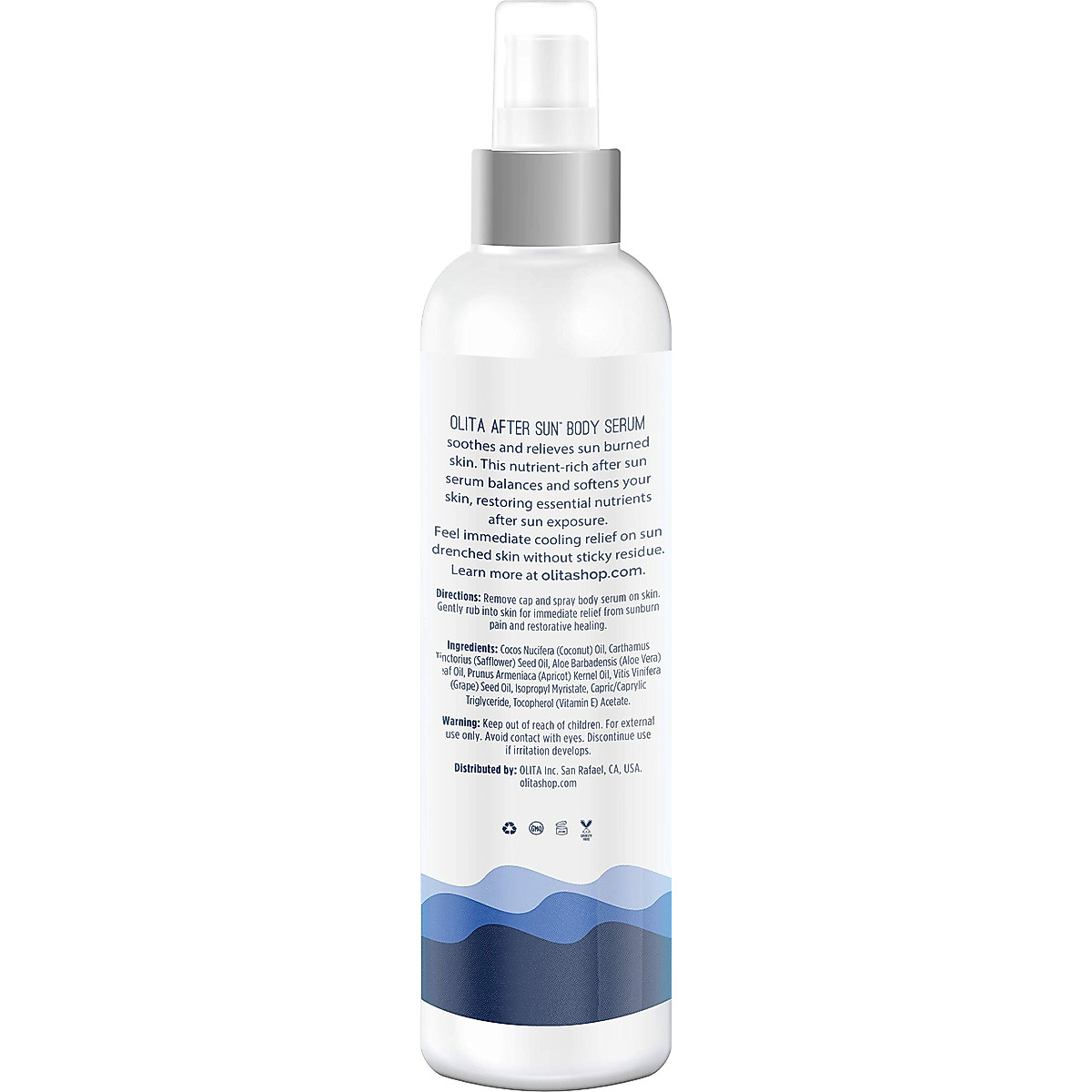 Olita AfterSun Body Serum - Fragrance Free - 8 oz - Hydrating Body Oil with Aloe Vera - All-Natural with Vitamin E - Cooling Sunburn Relief