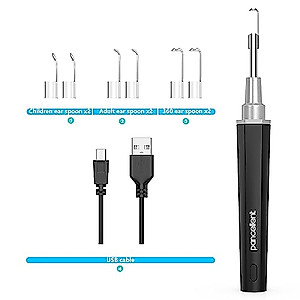 Pancellent Digital Otoscope Camera with Light, Ear Camera, Video Ear Scope with Ear Wax Removal Tools, Ear Endoscope Cleaner, Compatible with iPhone, iPad, Android Smart Phone (Basic Edition Black)