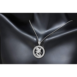 CaliRoseJewelry Sterling Silver Saint George Pray for Us Round Charm Pendant Necklace, 22"