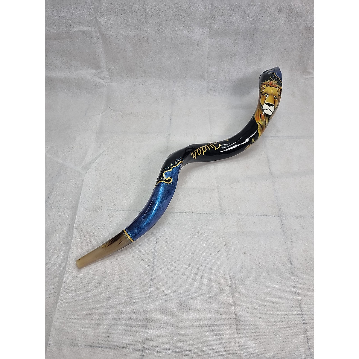 Sale for shofar Yemenite Polish Horn Size 46" Paint Painted Kudu lion of Judah From Israel Active
