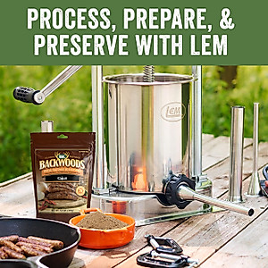LEM Products Backwoods Cajun Jerky Seasoning, Ideal for Wild Game and Domestic Meat, Seasons Up to 25 Pounds of Meat, 22.2 Ounce Packet with Pre-Measured Cure Packet Included