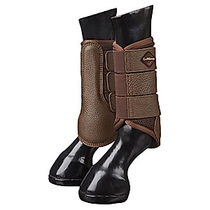 LeMieux Mesh Brushing Horse Boots - Protective Gear and Training Equipment - Equine Boots, Wraps & Accessories (Brown - XLarge)