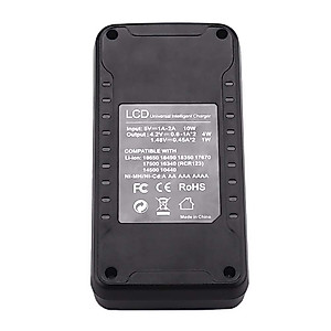 Batmax LCD Universal Intelligent USB Dual Battery Charger for Li-ion/Ni-MH/Ni-Cd 18490 18350 17670 17500 16340(RCR123) 14500 A AA AAA AAAA Rechargeable Batteries