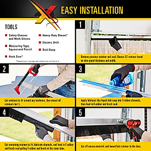 Xcluder X2 Rodent Proof Overhead Sectional Door Seal Kit, 12'3” Wide for 1.75” Thick Doors, Stops Mice, Rats and Weather, Suitable for Residential or Commercial Property Use