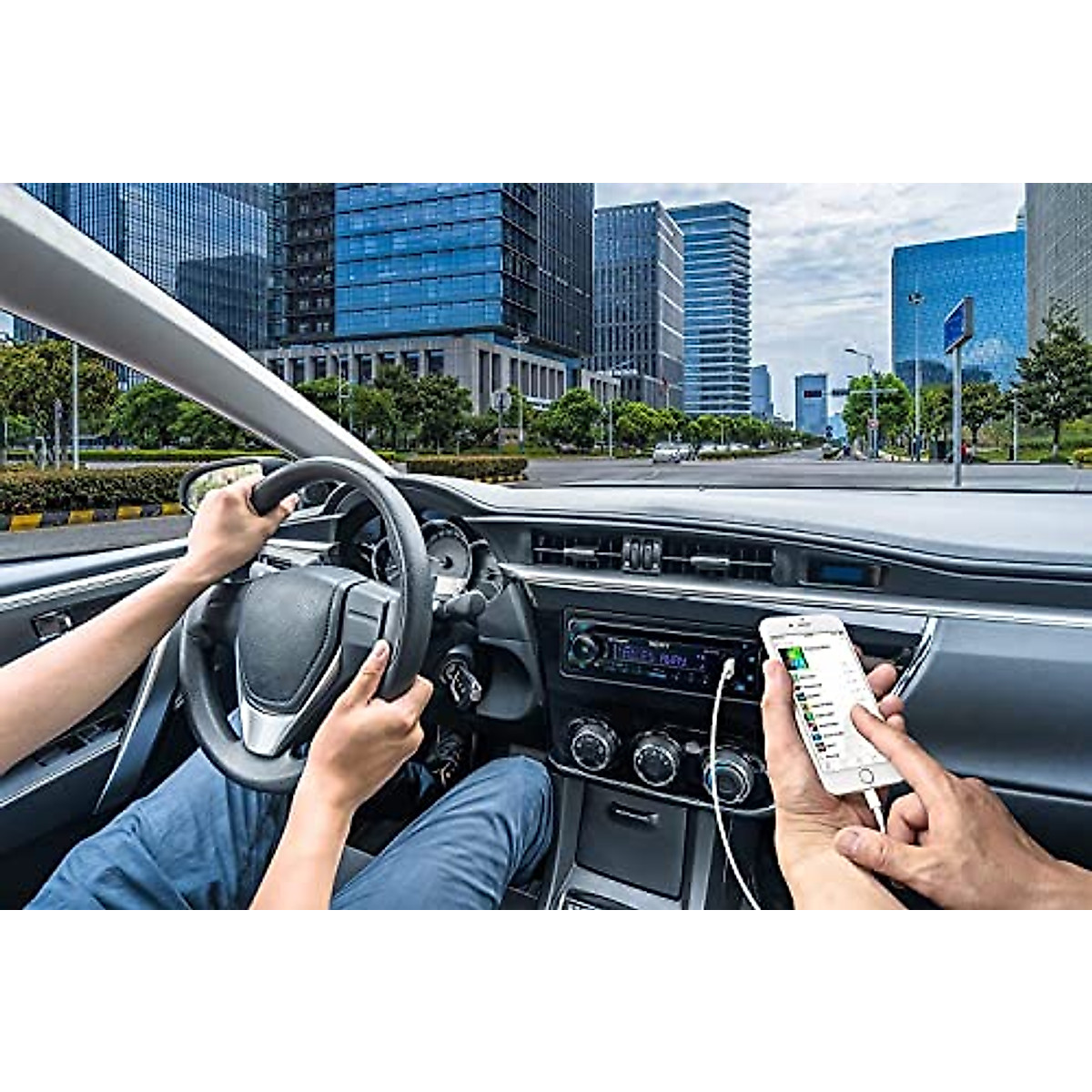 Sony MEX-N5300BT 1-DIN CD Car Stereo & SiriusXM Tuner Bundle. Radio with Bluetooth, AM/FM, Plays FLAC Files, 3 Pre-Amp Outputs, Two Zone Color Illumination. Voice Control for Android, Siri Eyes Free