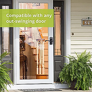 Ideal Security Handle Set with Latch and Keyed Deadbolt, Screen Door Handle, Storm Door Handle, Black