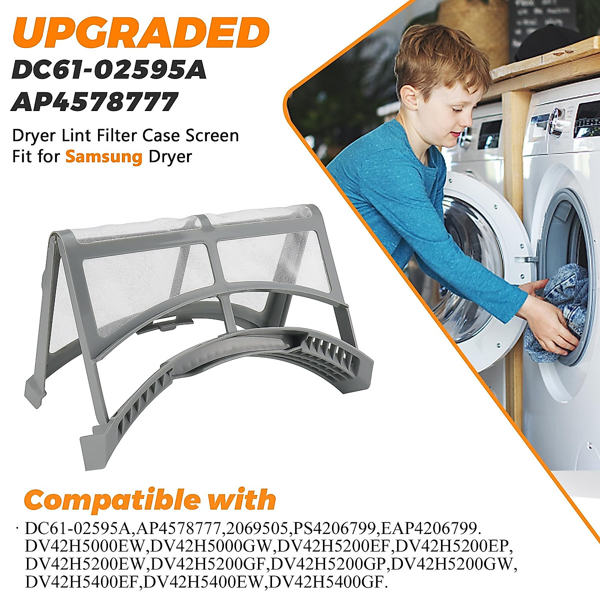 2024 Upgraded DC61-02595A AP4578777 Dryer Lint Filter Case Screen by Blutoget-Dryer lint trap filter Fit for Samsung Dryer-DVE45T6000W, DV42H5200EW/A3, DV42H5000EW/A3,2069505, PS4206799, EAP4206799