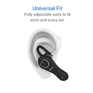 Just Wireless Bluetooth Wireless Headset Handsfree One-Ear Headphone Earbud - Compatible with Apple iPhone (XS, XS Max, XR, X, 8, 8 Plus), Android Cell Phones (Samsung Galaxy) and more
