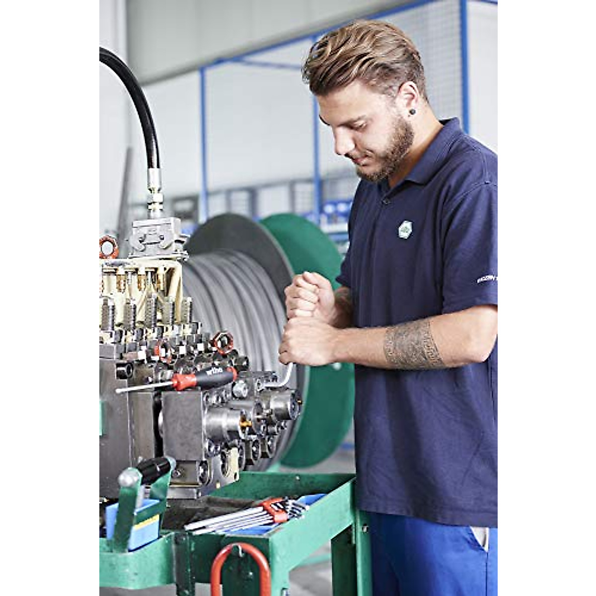 WIHA 66982 ErgoStar Ball End Hex L-Key, Inch and Metric, 22-Piece