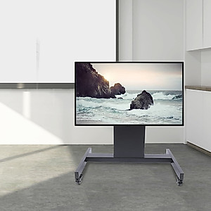 Confidence Monitor Stand, Rolling TV Stand with Height Adjustment（20.87-26.57 inch） and 0-90 Degree Tilt Adjustment, Mobile TV Cart, Low Profile Floor Confidence Monitor Cart for 32-65 inch Screen